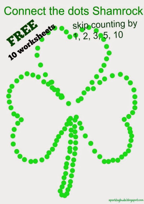 Connect the dots Shamrock free worksheets – sparklingbuds