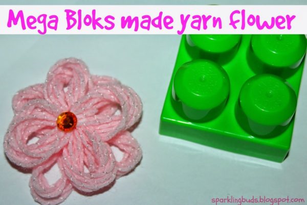 Make yarn flowers using building blocks – sparklingbuds