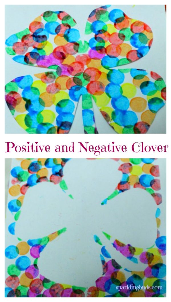 Pointillism technique : Positive and Negative clover – sparklingbuds