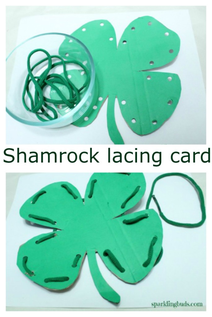 St.Patrick’s day Shamrock lacing activity – sparklingbuds